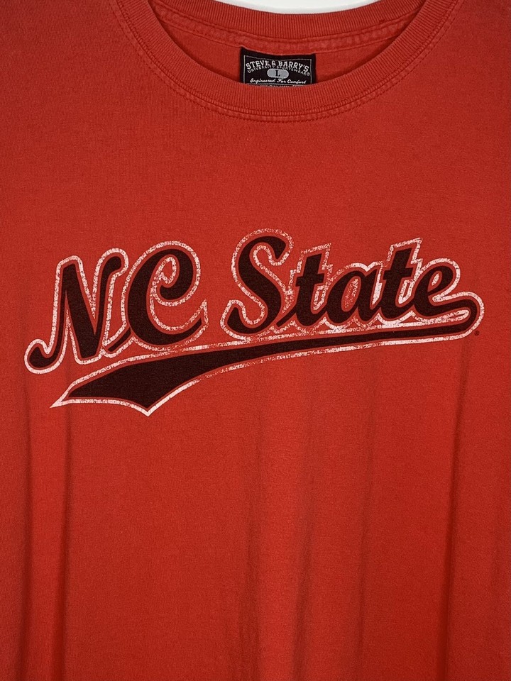 NC State T Shirt Tee Large Red Wolfpack All Cotton Steve and Barrys | eBay