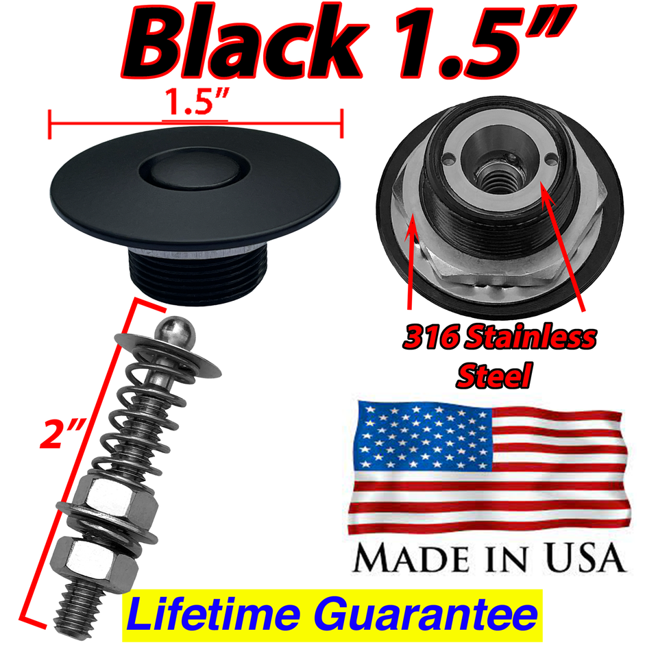 Hood Pins Quick Latch Push Button Latch Pro Series 1" Black Hood Latch ...