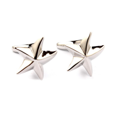 Shiny Finish 10K White Gold Fancy Star Design Men's Fashion Fine ...