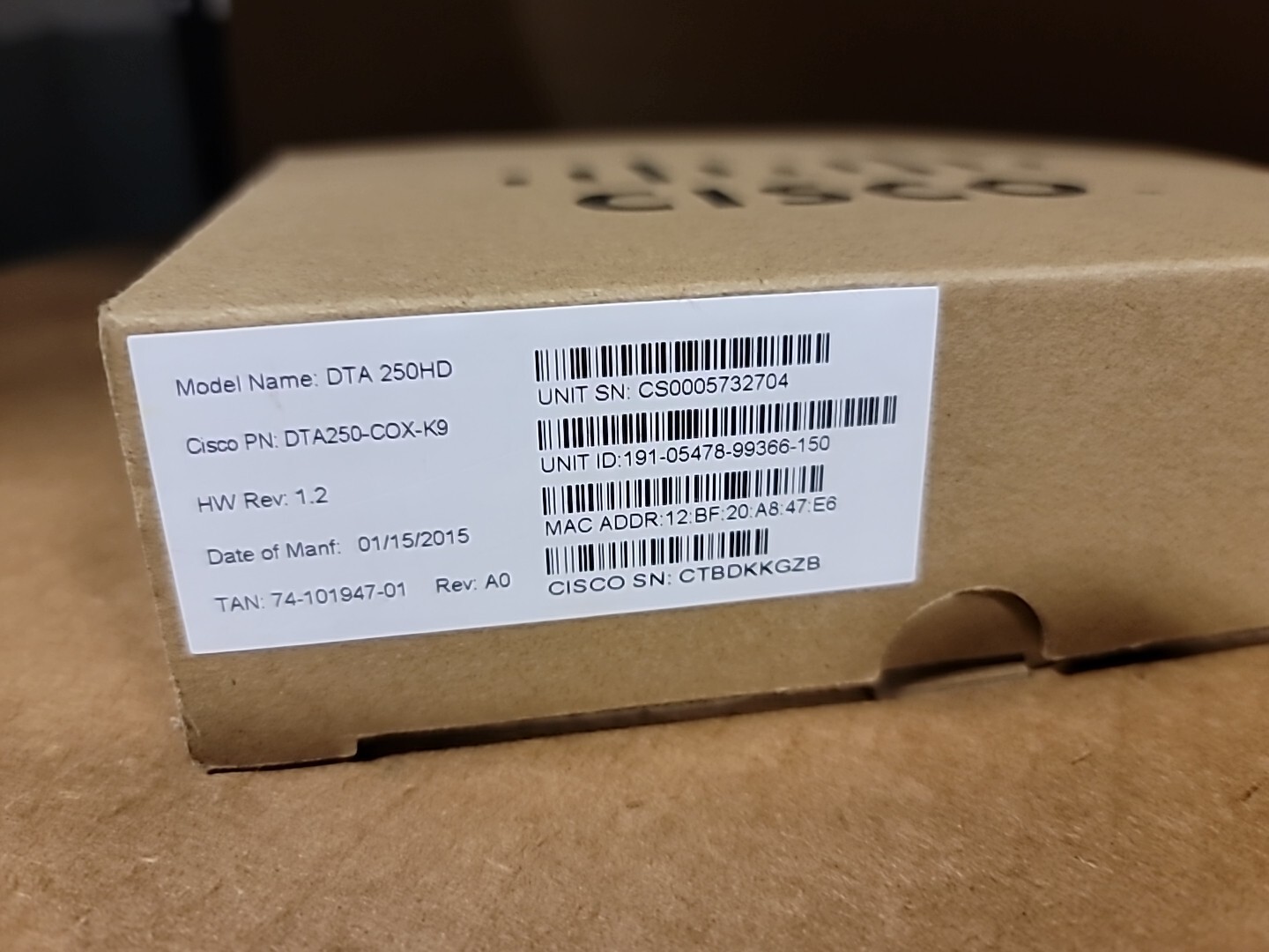 CISCO DTA250HD MINI CABLE TV BOX DTA RECEIVER KIT COX NEW | eBay