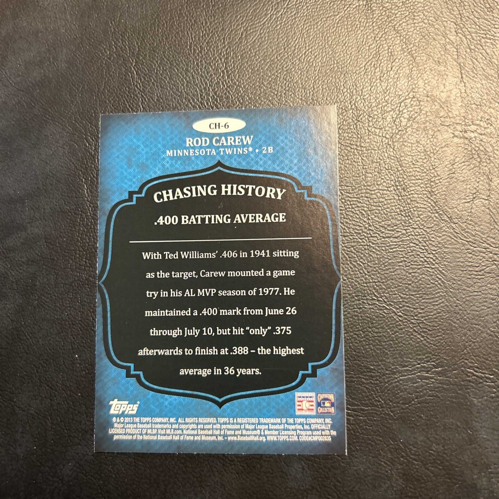 C54b Ch-6 Rod Carew, Minnesota Twins 2013 Tops Chasing History | eBay