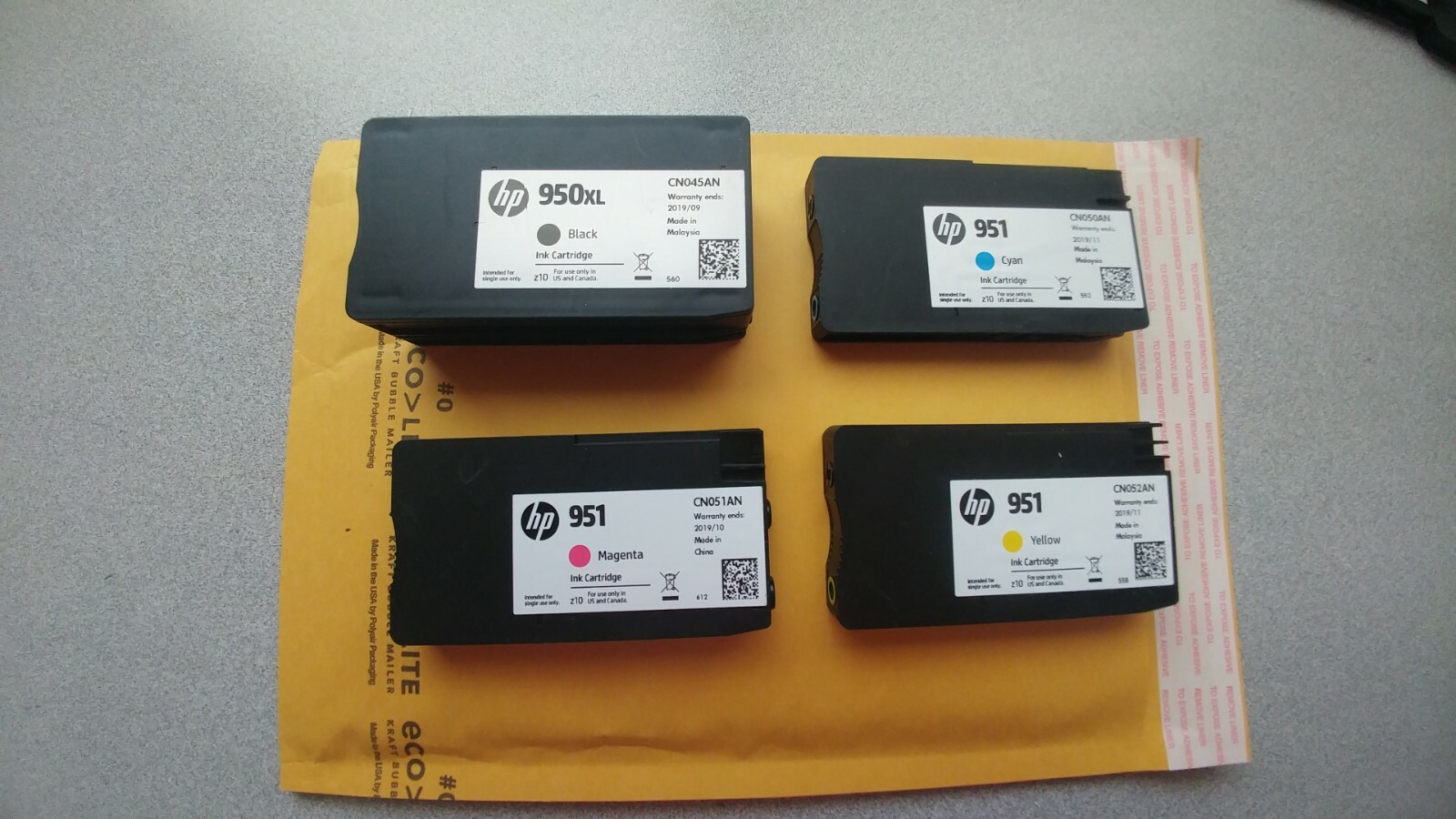 4-PACK HP GENUINE 950XL BLACK & 951 COLOR INK (NO RETAIL BOX ...
