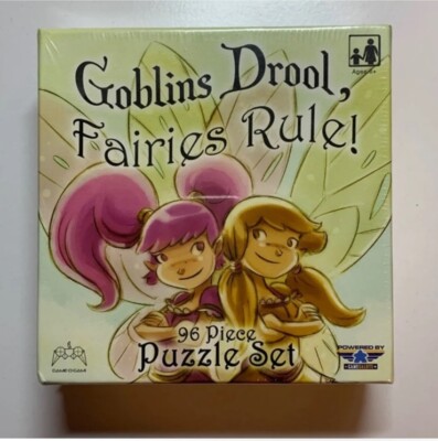Goblins Drool, Fairies Rule! 96 Piece Double Sided Puzzle Game Salute ...