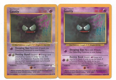 Pokemon Cards (x2): Gastly SHADOWLESS & SHADOW 50/102 Base Set! VPL | eBay