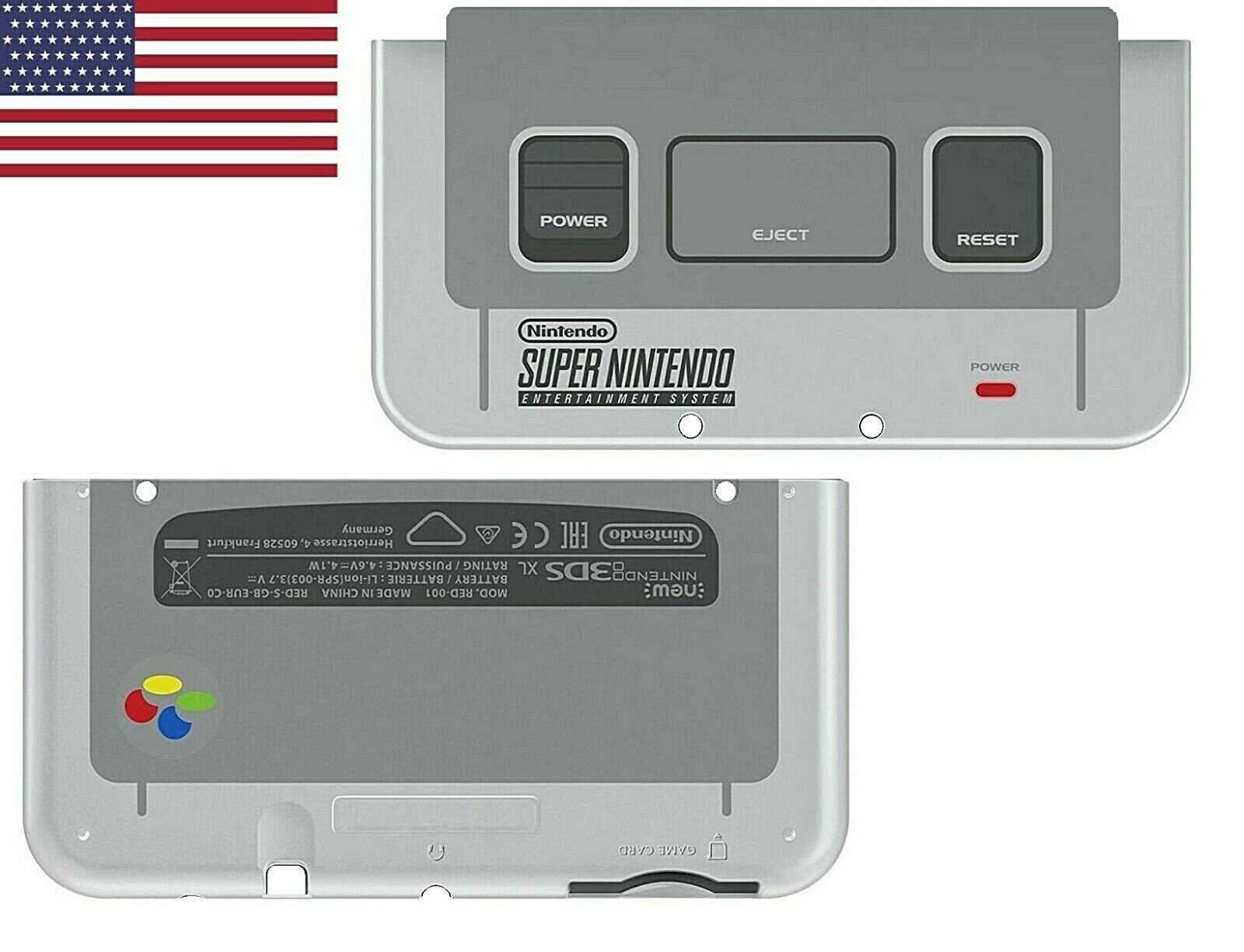 New 3DS XL LL Replacement Shell SNES Super Nintendo Edition Gray Grey ...