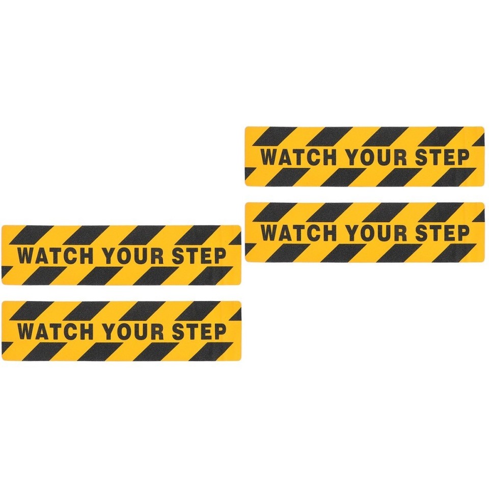2 Pieces Watch Your Step Sign Caution Non- for Outdoor Steps Sticker ...