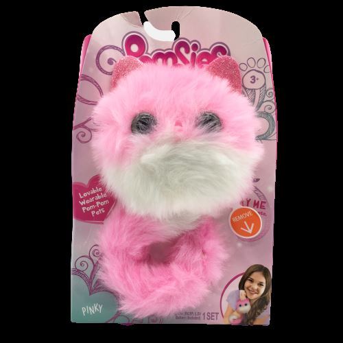 Pomsies PINKY Pink White Cat with Silver Eyes Wearable Interactive Pet ...