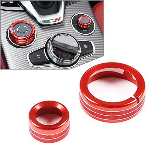 Car Central Control Multimedia Knob Ring For Alfa Romeo Giulia Stelvio ...