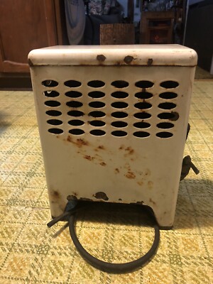Vintage White Enamel Wizard Room Heater Metal Gas Space Upright Heater ...