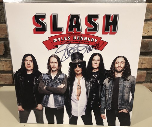 SLASH Signed 12x12 Print and "4" LP Vinyl Record | eBay