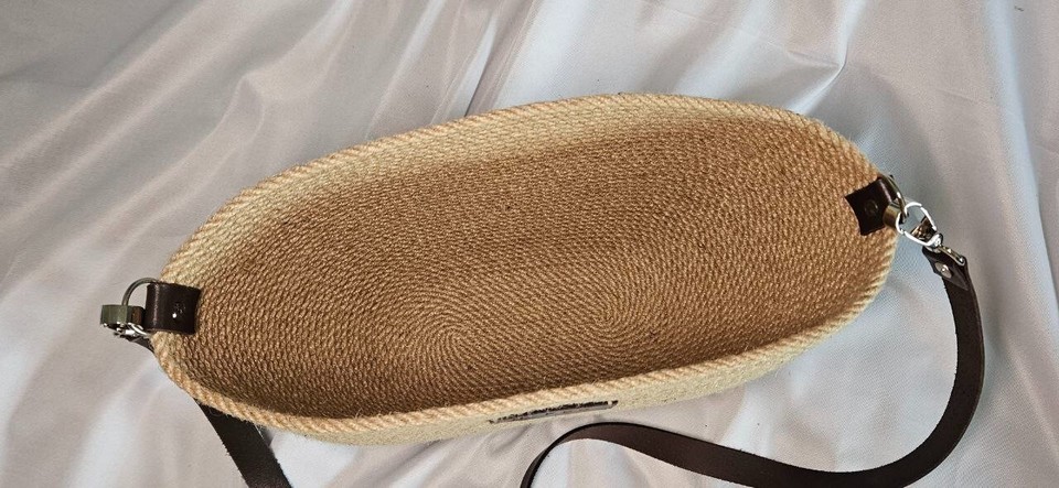 Beach bag made of jute rope,spacious,leather handle,own production ...