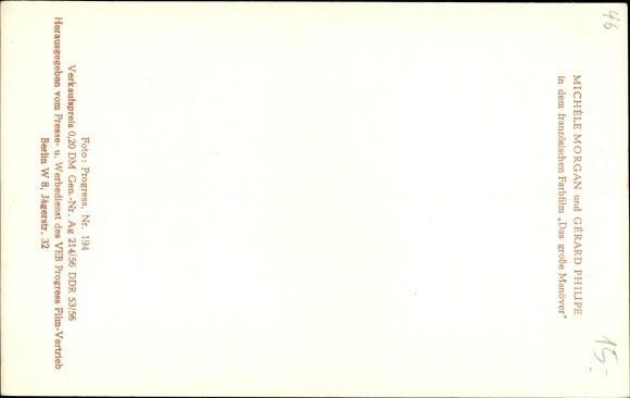 Ak Schauspielerin Michele Morgan, Gerarde Philipe, Film Das große ...