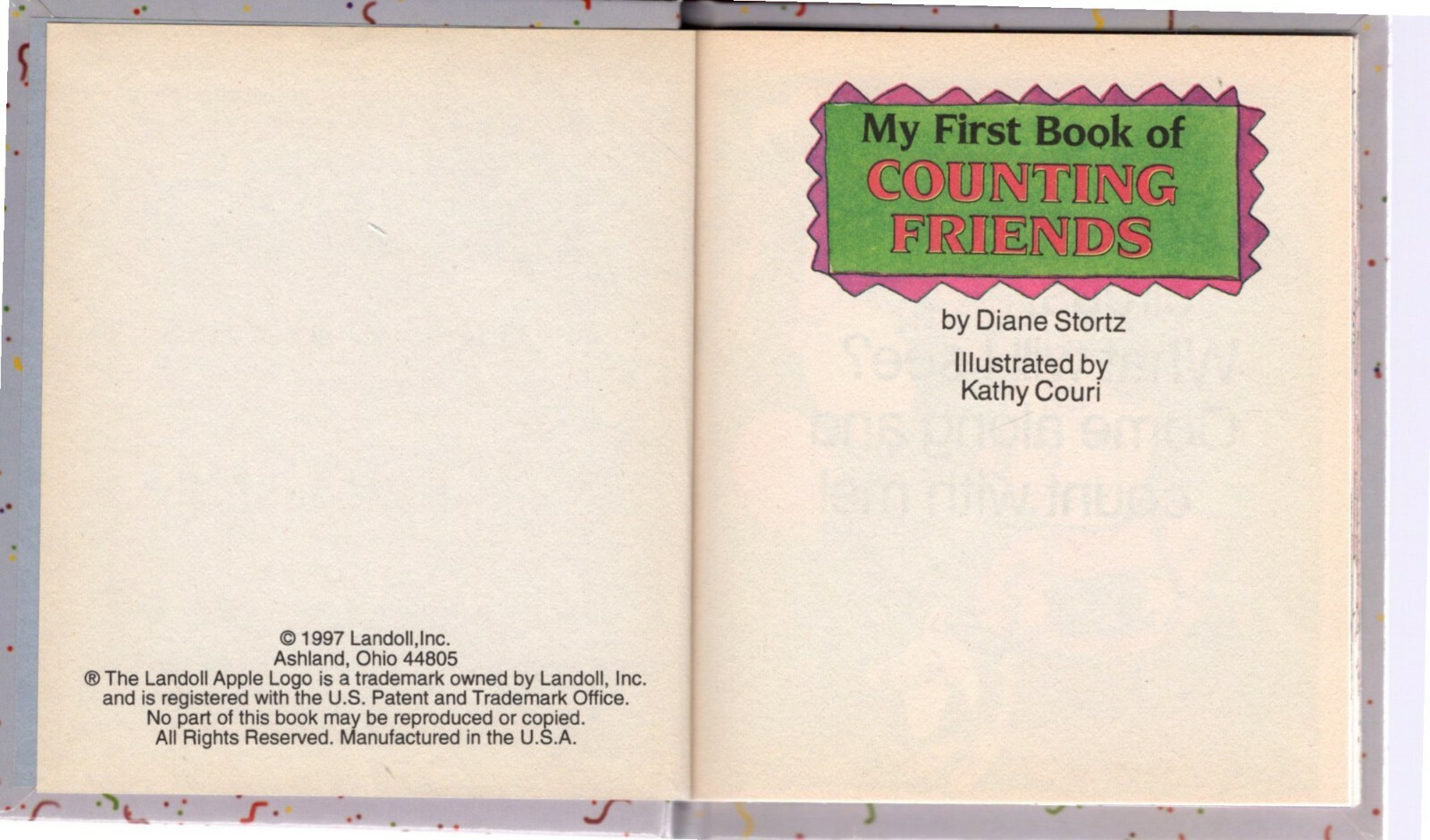 My First Book of Counting Friends by Diane Stortz | eBay