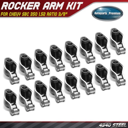 4340 Steel Sportsman Rocker Arms for Chevy SBC 350 1.52 Ratio 3/8" Self ...
