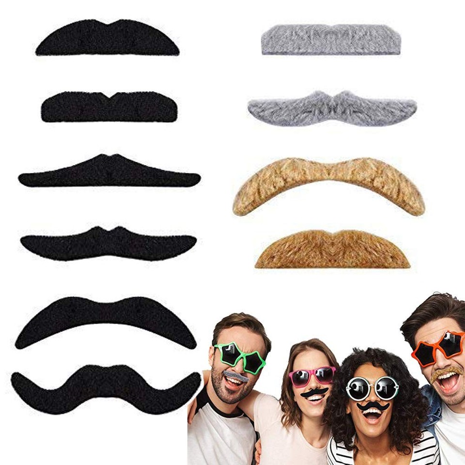 48 PCS Novelty Fake Mustaches,Self Adhesive Mustache for Masquerade ...