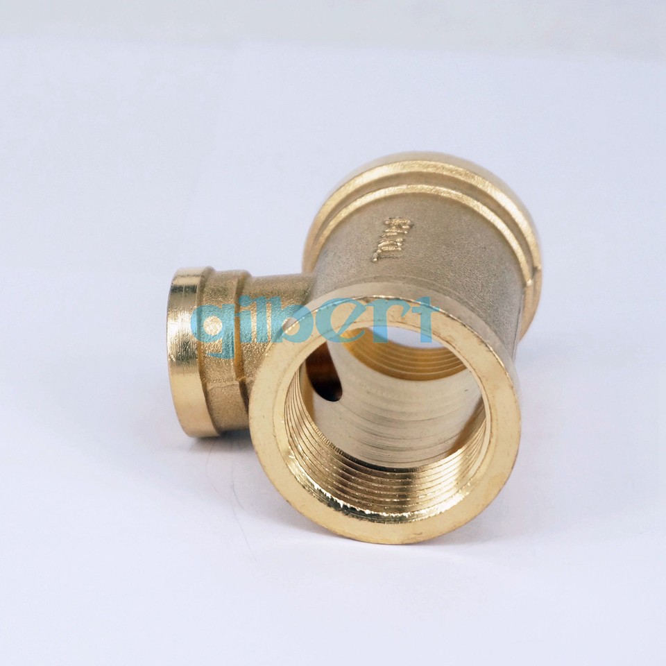 Tee 3 Way Brass fitting Reducing Connector Female 1" x 1/2" x 1" BSP ...