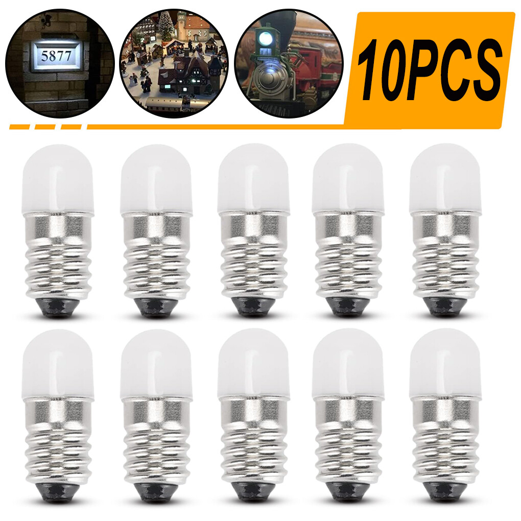 10x White light bulbs 1449 14 VOLT SCREW BASE for Lionel & American ...