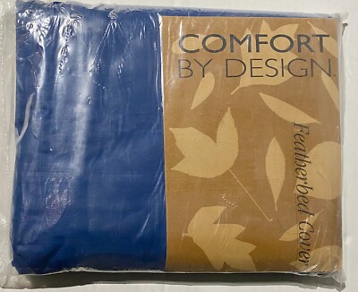 NIP Comfort by Design King 80" x 83" BLUE Featherbed Cover Zipper ...