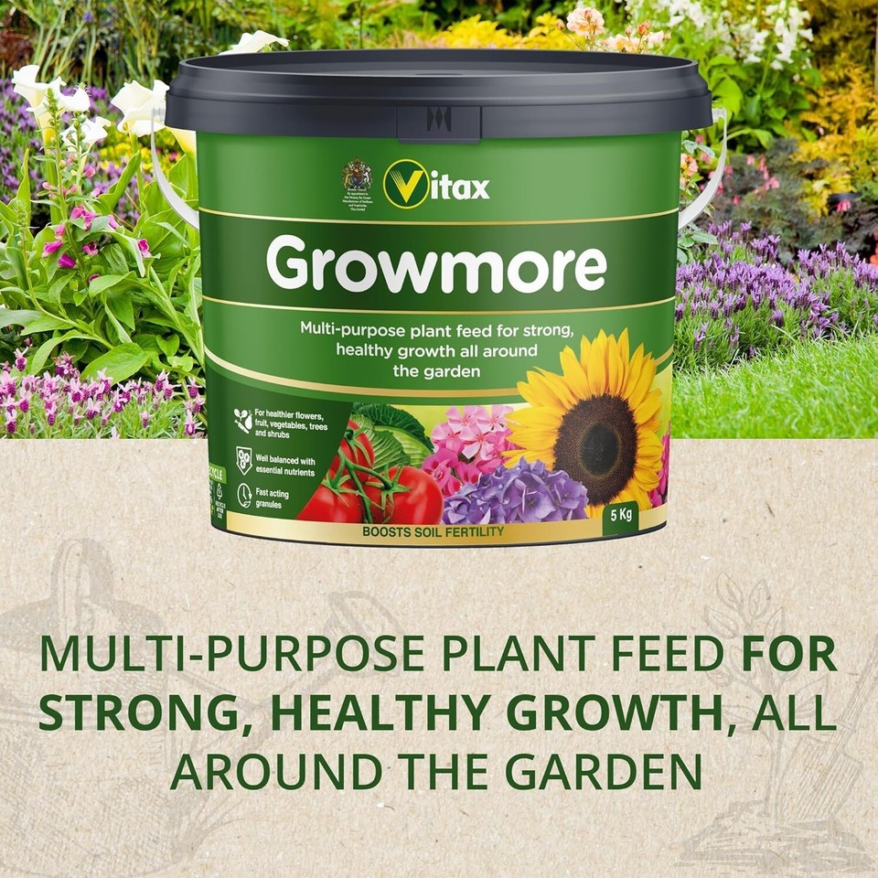 Vitax Growmore Multi Purpose Plant Feed Fertiliser Fruit Vegetables Growth 5kg | eBay UK