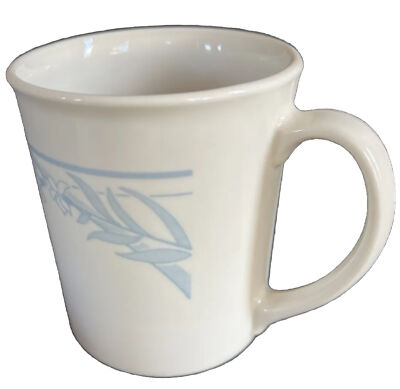 Corning Corelle Blue Leaf and Flower Pattern Coffee Cup Mug Beige | eBay