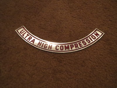 1966 1967 OLDSMOBILE ULTRA HIGH COMPRESSION AIR CLEANER LID DECAL CLEAR ...