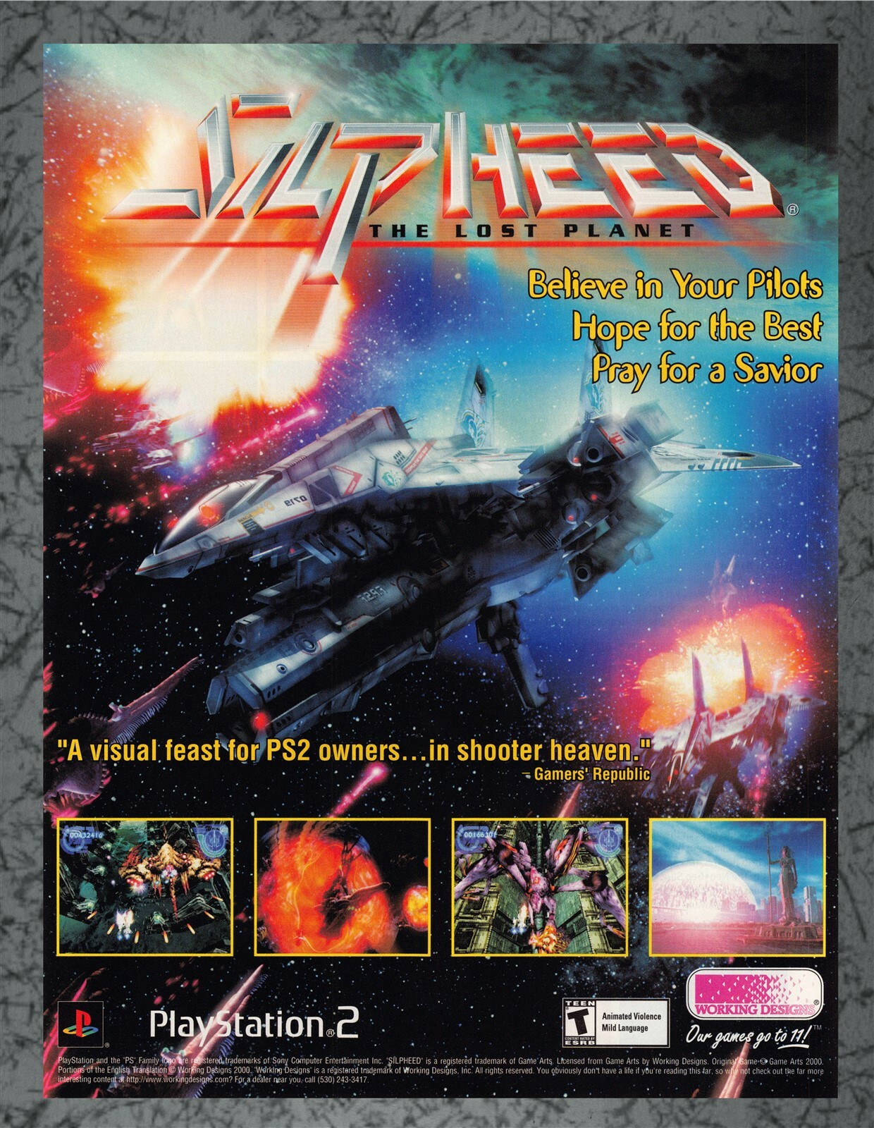 Silpheed The Lost Planet Playstation 2 PS2 Working Designs 2000 Print Ad Art | eBay
