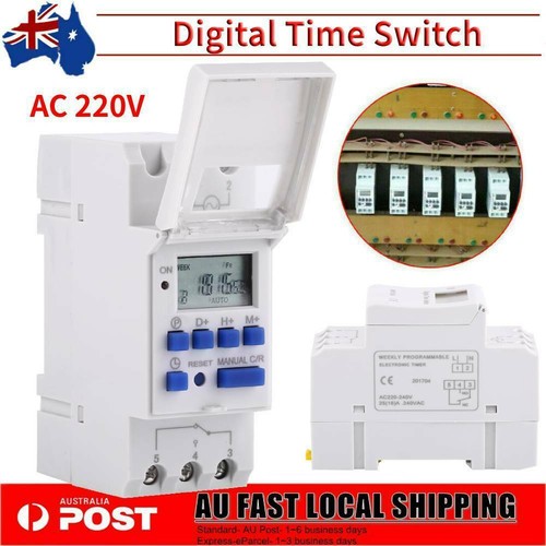 Local Digital LCD Power Programmable DIN Rail Timer Time Switch Relay ...