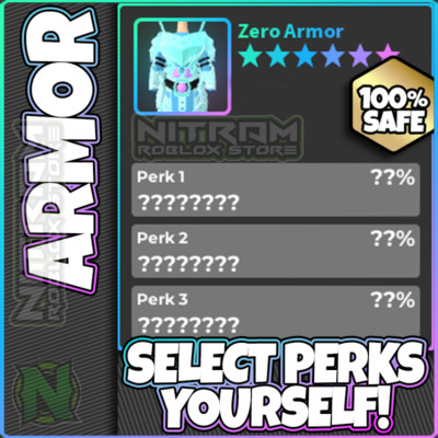 Roblox World Zero WZ - ZERO ARMOR - Select Perfect Perks yourself ! | eBay