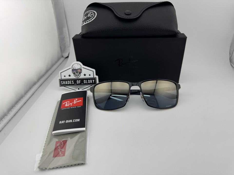 RAY-BAN RB3721CH 187/J0 TECH BLACK GOLD CHROMANCE POLARIZED SUNGLASSES ...