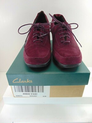 CLARKS Bendables Honest Q BURGUNDY Suede Lace Up Heels- 6.5 M - NEW IN ...
