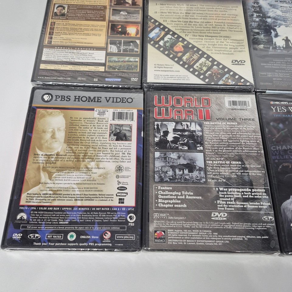 Lot of 10 New Sealed Documentary DVDs History War Politics Presidents ...