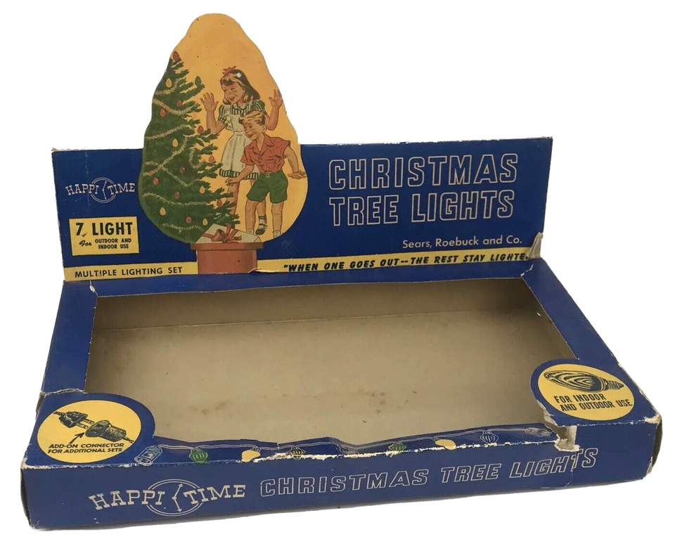 Vtg Sears Happi Time Christmas Tree String Lights 7 Bulbs in Display ...