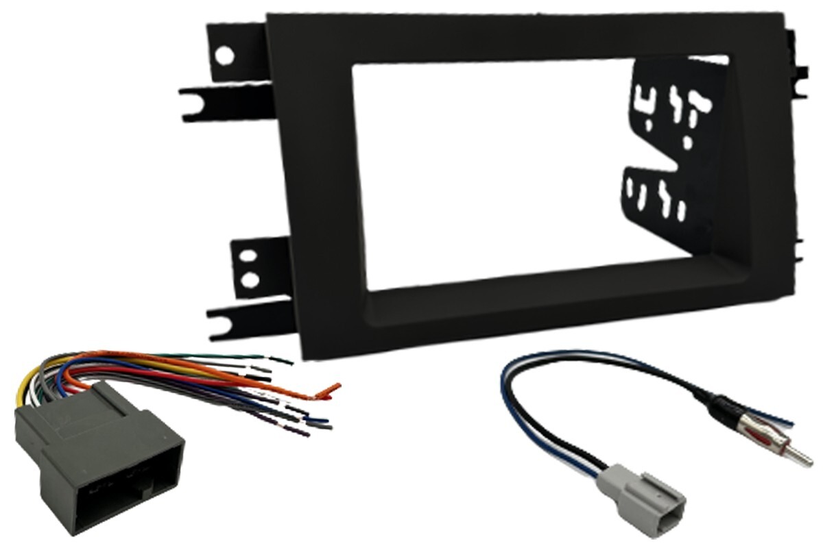 Double ISO DIN Car Stereo Dash Trim Kit & Wiring Harness Radio Install ...