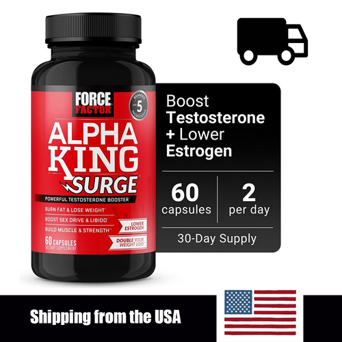 Force Factor Alpha King Surge, Powerful Testosteron Booster & Muscle ...