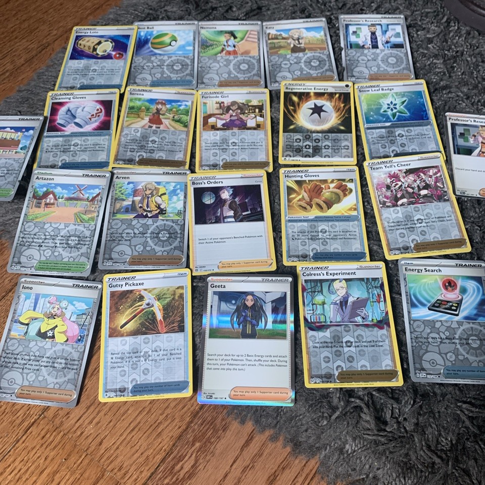 Pokémon TCG Trainer Item Stadium Supporter Energy Lot Of 22 Cards NM/M ...