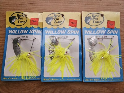 (3) Bass Pro Shops Lures Willow Spin Spinnerbaits - Chartreuse | eBay
