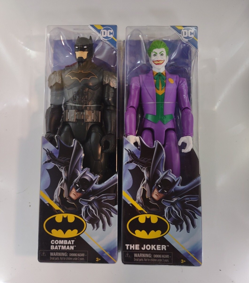 Spin Master DC 12-Inch Action Figures Joker & Combat Batman Set (New ...