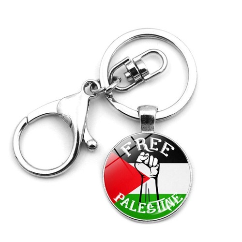 Souvenir Palestinian Flag Keychain Crystal Glass Moon Pendant Keychain ...
