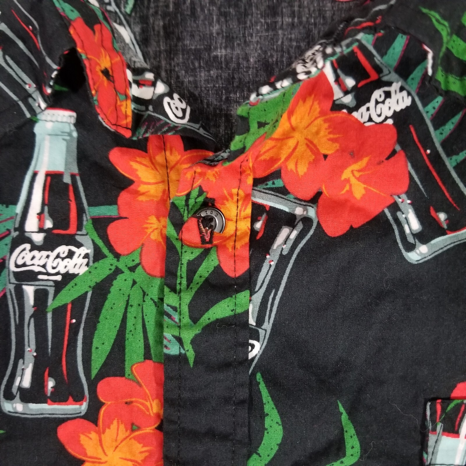 Coca Cola Branded Hawaiian Aloha Button Shirt Coke Bo… - Gem