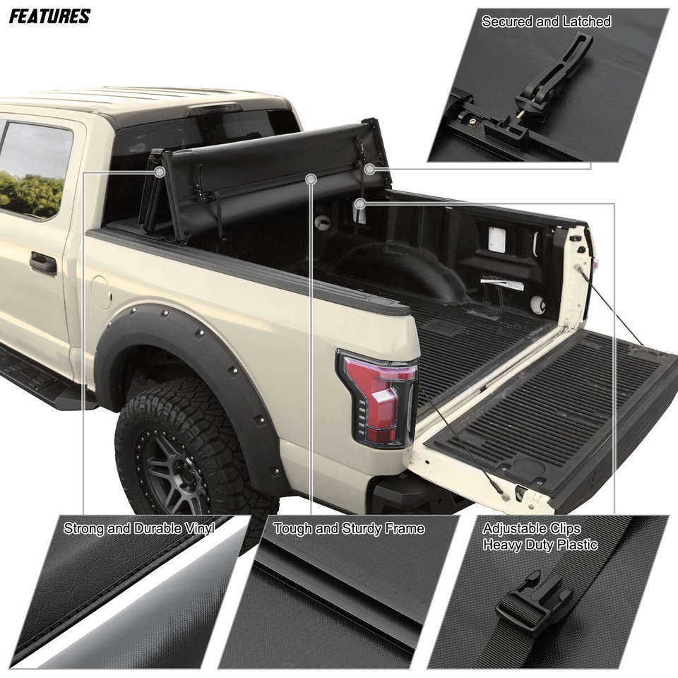 Fit 1993-2011 Ford Ranger Flareside 6FT Truck Bed Quad 4 Fold Soft ...