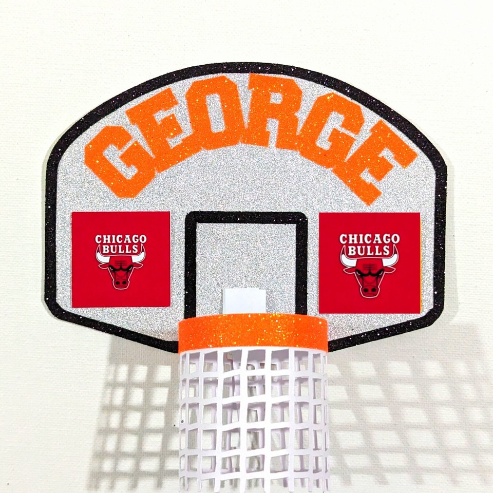 Basketball Themed 🏀 Cake Topper 3D Net & Ball Personalised Free ...