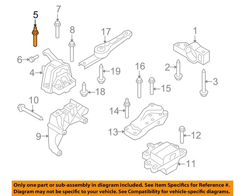 VW VOLKSWAGEN OEM 10-18 Golf-Motor mount stud N91029602 | eBay