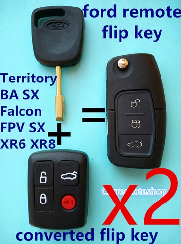 2x Ford Transponder Remote Flip Key Model Ford BA Falcon Xr6 FPV SX ...