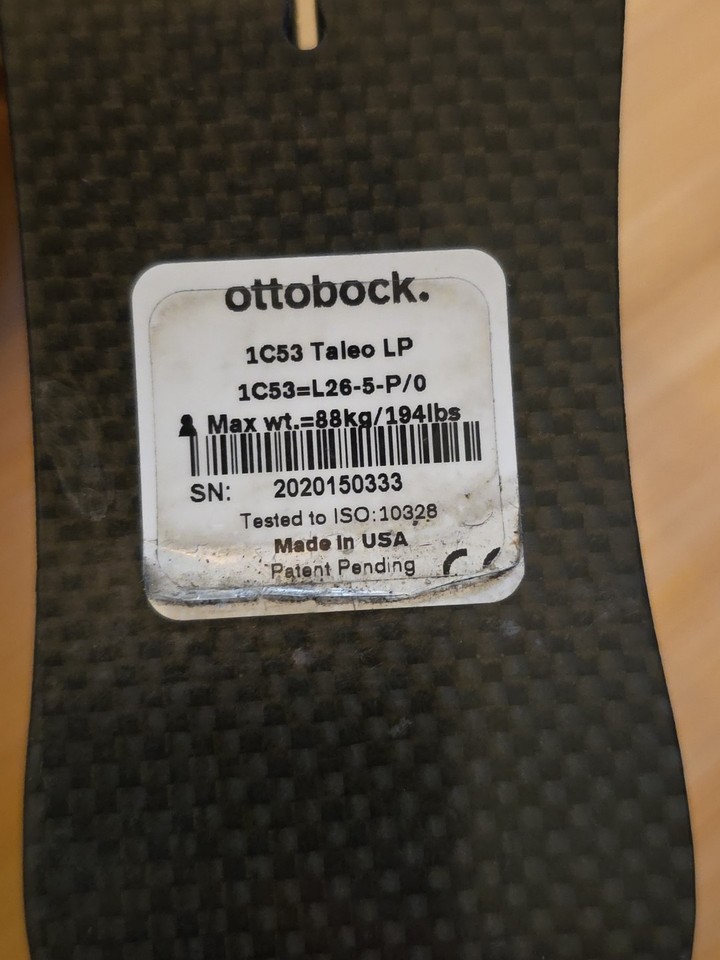 Ottobock Otto Bock Taleo LP 1C53 Prosthetic Foot. Size 26. Category 5 ...