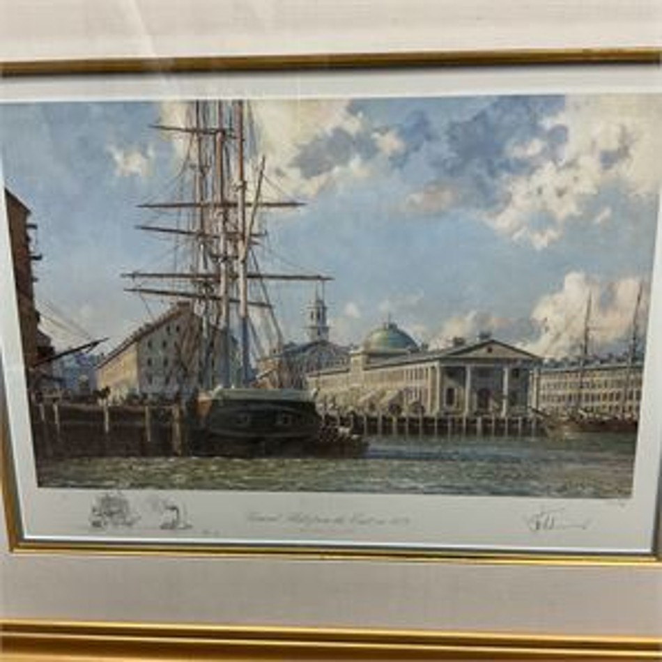 John Stobart “BOSTON Faneuil Hall from the East in 1825“ Signed ...