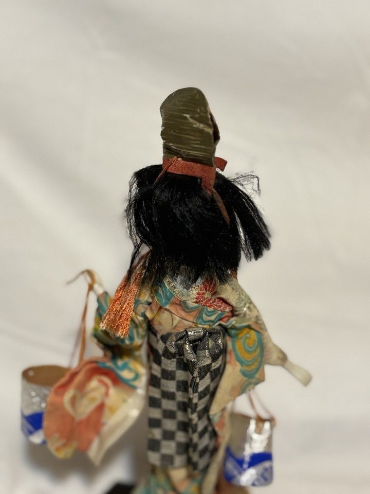 Vintage Japanese Geisha Doll Carrying Water Buckets Pails Wooden Base 7 ...