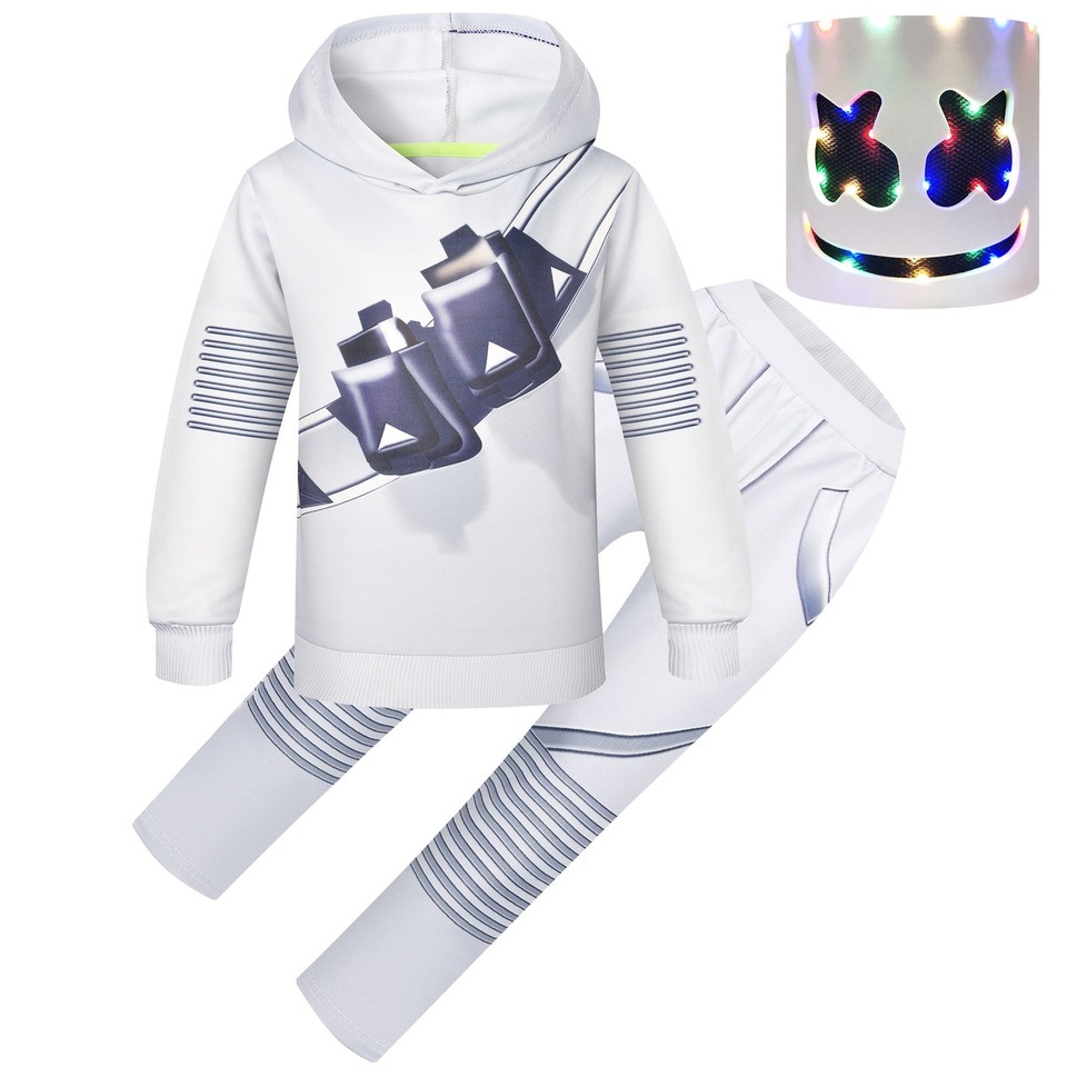 Party Halloween Fortnite DJ Marshmello Kids Cosplay Costume Outfit Full ...