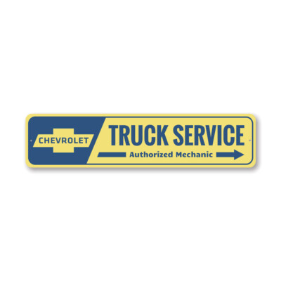 Chevy Truck Service Sign, Car Sign, Car-Lover Sign, Man Cave Metal Sign ...