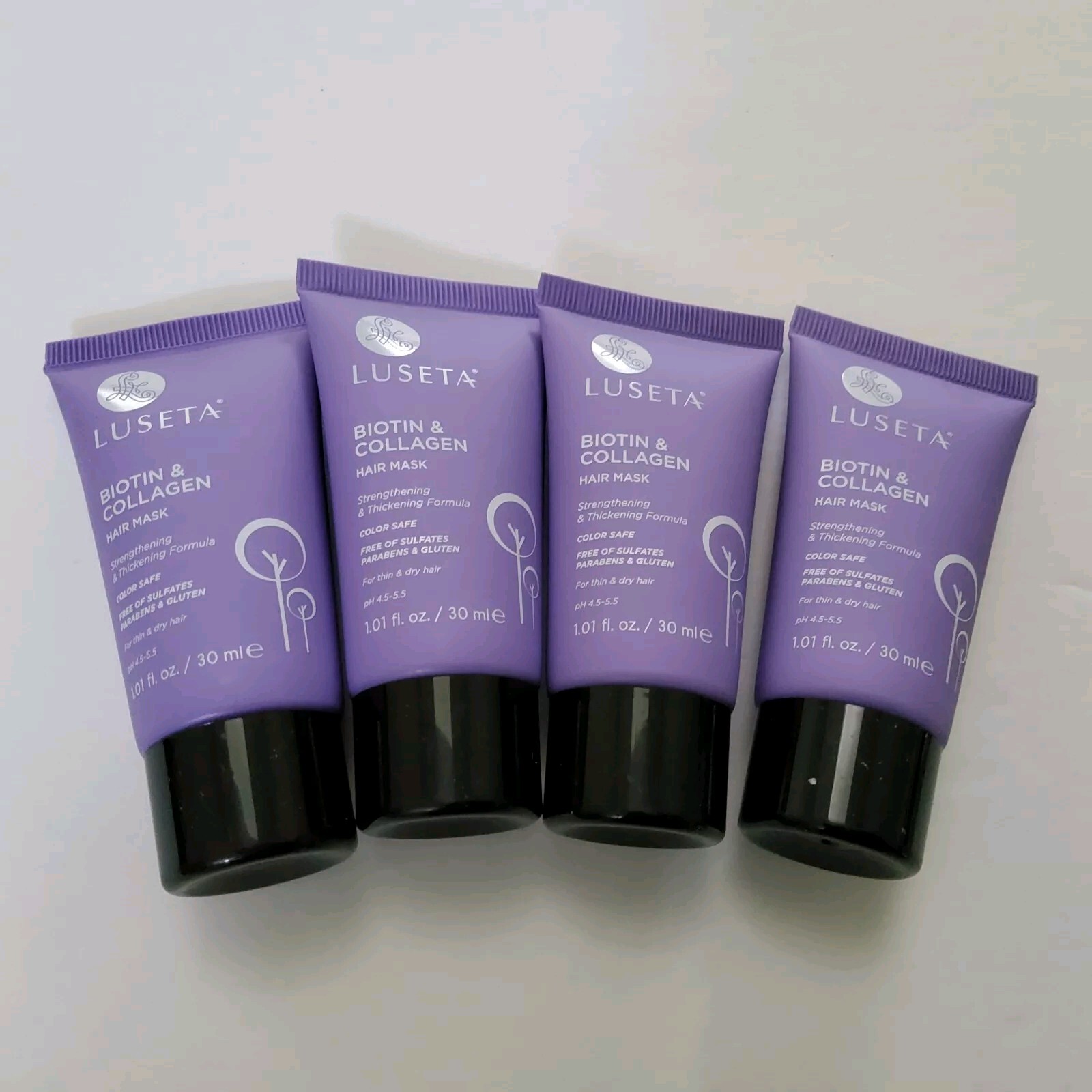 Lot Of 4-Luseta Biotin & Collagen Hair Mask Travel Size 1.01 fl oz/ 30 ...