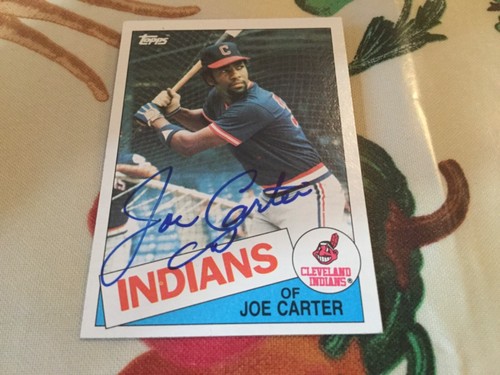 1985 Topps Joe Carter Autographed Baseball Card Cleveland Guardians ...
